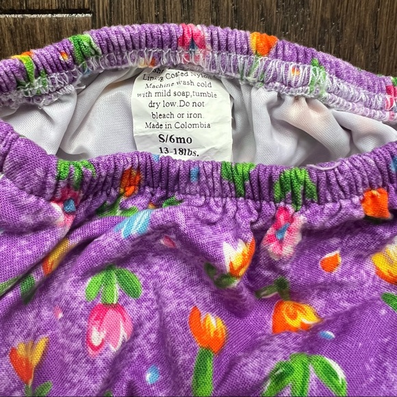 Swim | I Swim Safely Purple Floral Baby Girl Swim Diaper Cover 6 Months ...